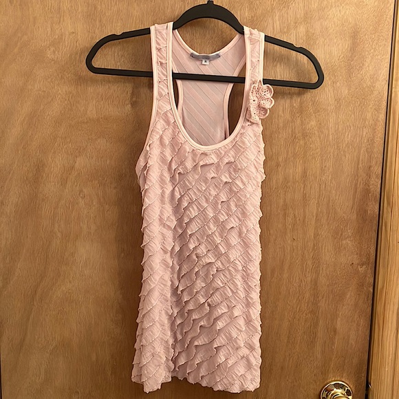 Tops | Light Pink Ruffle Top Womans Size Small | Poshmark